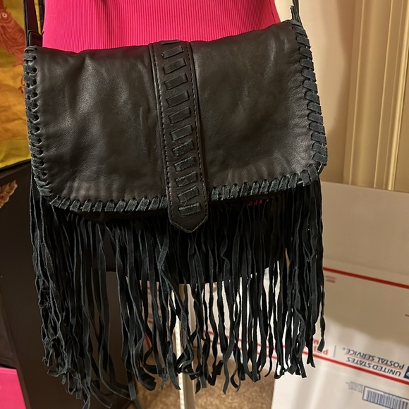 Scully | Bags | Scully Black Real Leather Boho Festival Crossbody Bag ...